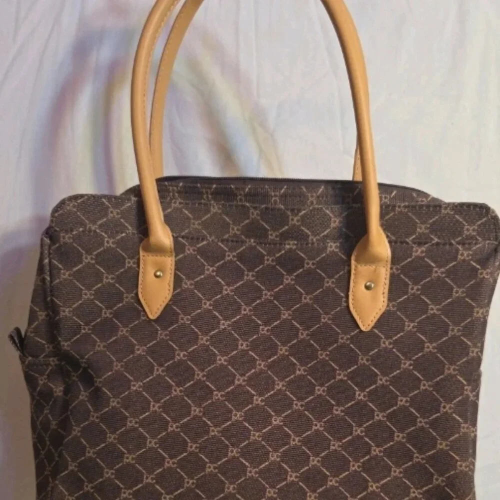 Pierre Cardin | Bags | Pierre Cardin Monogram Tote Bag Brown Canvas ...